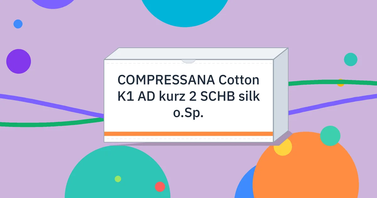 Symbolbild: Packung mit der Aufschrift COMPRESSANA Cotton K1 AD kurz 2 SCHB silk o.Sp. (PZN 16959242) – Verfügbarkeit und Bezug in Apotheken in Frankfurt am Main