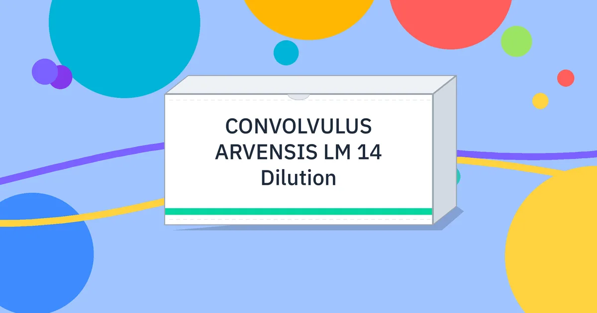 Symbolbild: Packung mit der Aufschrift CONVOLVULUS ARVENSIS LM 14 Dilution (PZN 13450153) – Verfügbarkeit und Bezug in Apotheken in Frankfurt am Main