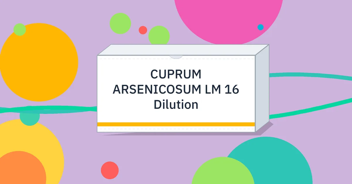 Symbolbild: Packung mit der Aufschrift CUPRUM ARSENICOSUM LM 16 Dilution (PZN 12837772) – Verfügbarkeit und Bezug in Apotheken in Frankfurt am Main
