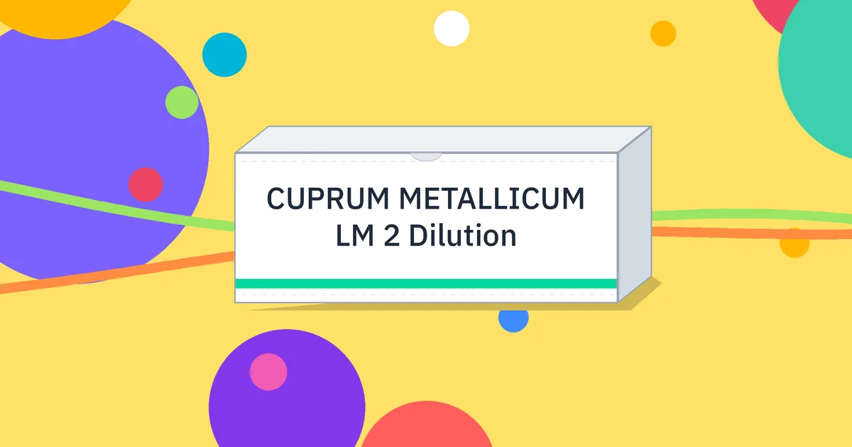 Symbolbild: Packung mit der Aufschrift CUPRUM METALLICUM LM 2 Dilution (PZN 12838062) – Verfügbarkeit und Bezug in Apotheken in Frankfurt am Main
