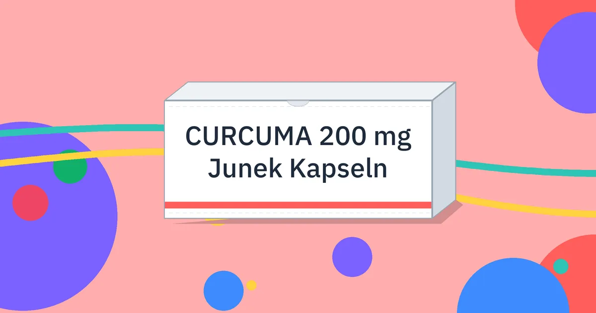 Symbolbild: Packung mit der Aufschrift CURCUMA 200 mg Junek Kapseln (PZN 10053322) – Verfügbarkeit und Bezug in Apotheken in Frankfurt am Main