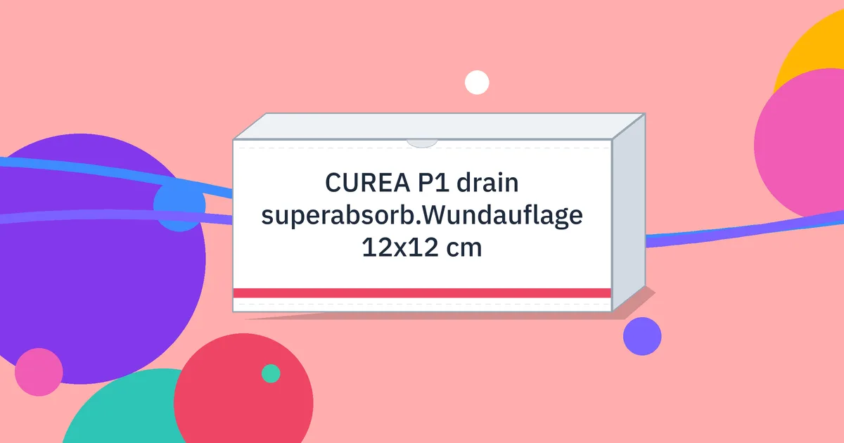 Symbolbild: Packung mit der Aufschrift CUREA P1 drain superabsorb.Wundauflage 12x12 cm (PZN 10127983) – Verfügbarkeit und Bezug in Apotheken in Frankfurt am Main