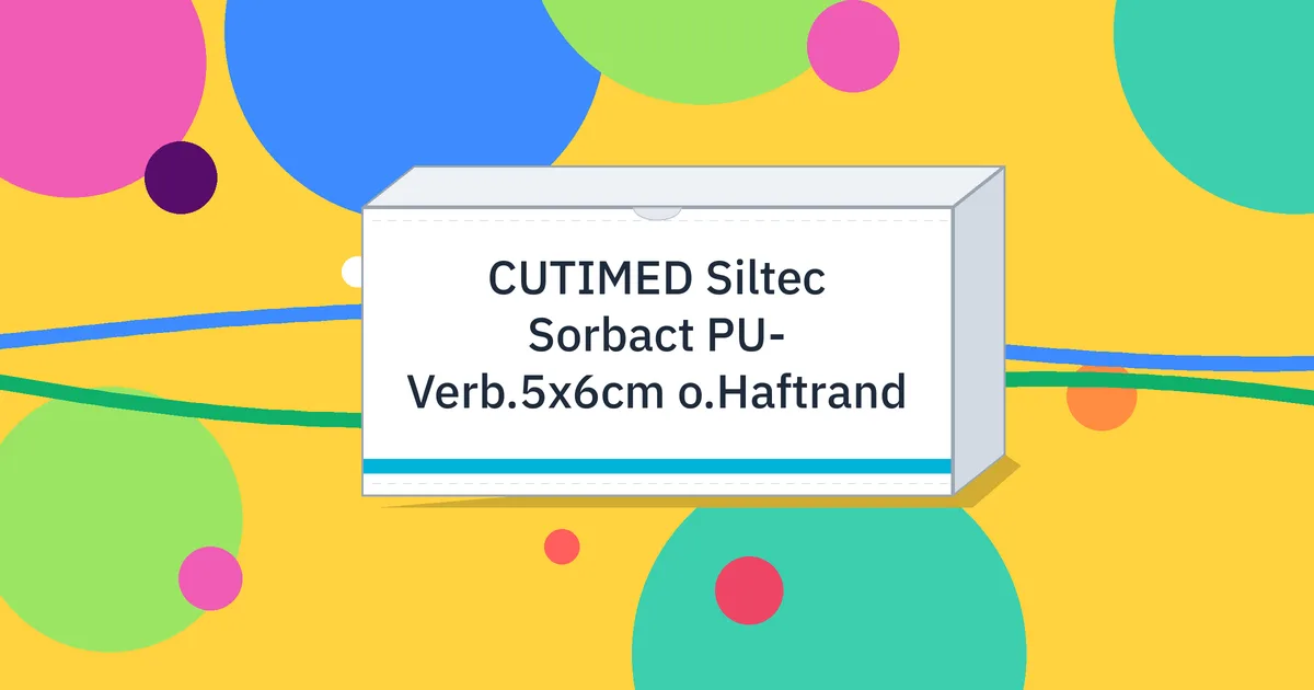 Symbolbild: Packung mit der Aufschrift CUTIMED Siltec Sorbact PU-Verb.5x6cm o.Haftrand (PZN 20344380) – Verfügbarkeit und Bezug in Apotheken in Frankfurt am Main