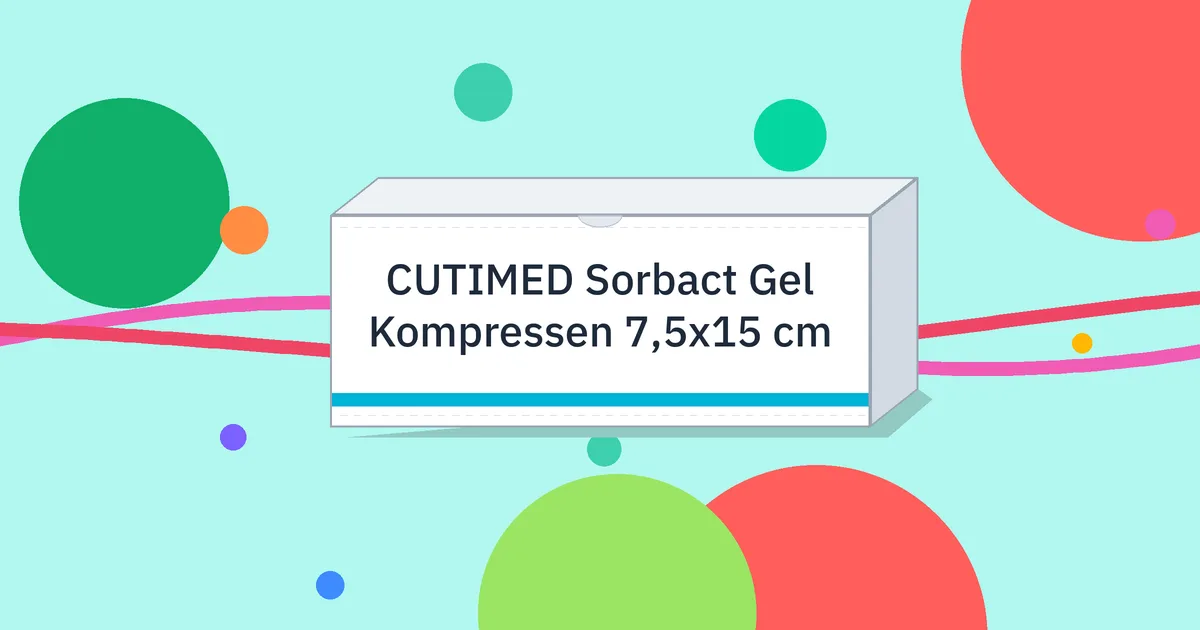 Symbolbild: Packung mit der Aufschrift CUTIMED Sorbact Gel Kompressen 7,5x15 cm (PZN 11603954) – Verfügbarkeit und Bezug in Apotheken in Frankfurt am Main