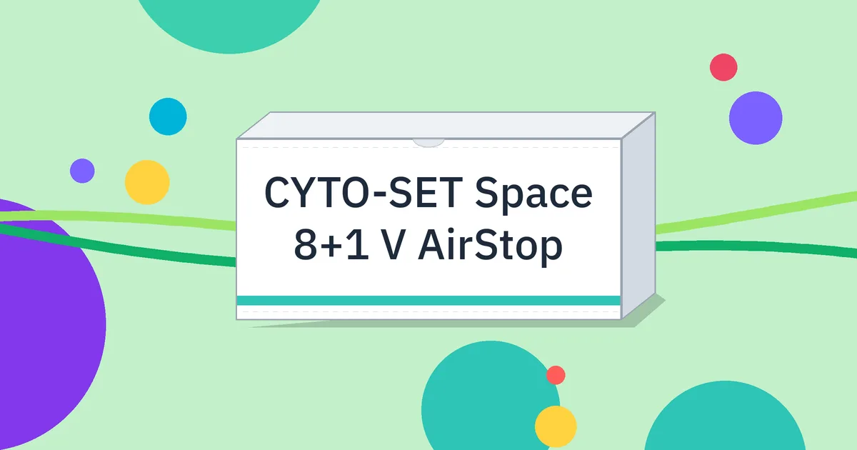 Symbolbild: Packung mit der Aufschrift CYTO-SET Space 8+1 V AirStop (PZN 16572661) – Verfügbarkeit und Bezug in Apotheken in Frankfurt am Main
