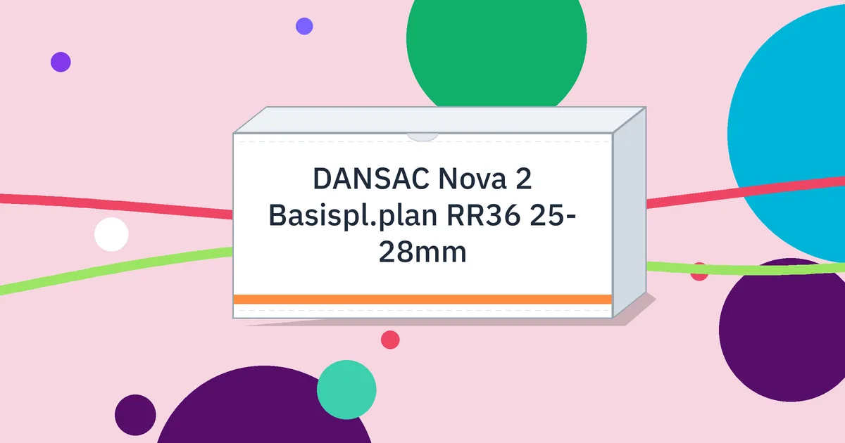 Symbolbild: Packung mit der Aufschrift DANSAC Nova 2 Basispl.plan RR36 25-28mm (PZN 01438767) – Verfügbarkeit und Bezug in Apotheken in Frankfurt am Main