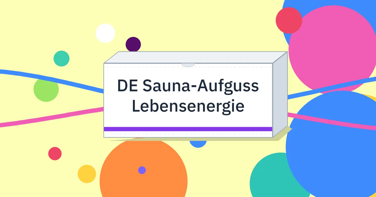 Symbolbild: Packung mit der Aufschrift DE Sauna-Aufguss Lebensenergie (PZN 19960116) – Verfügbarkeit und Bezug in Apotheken in Frankfurt am Main