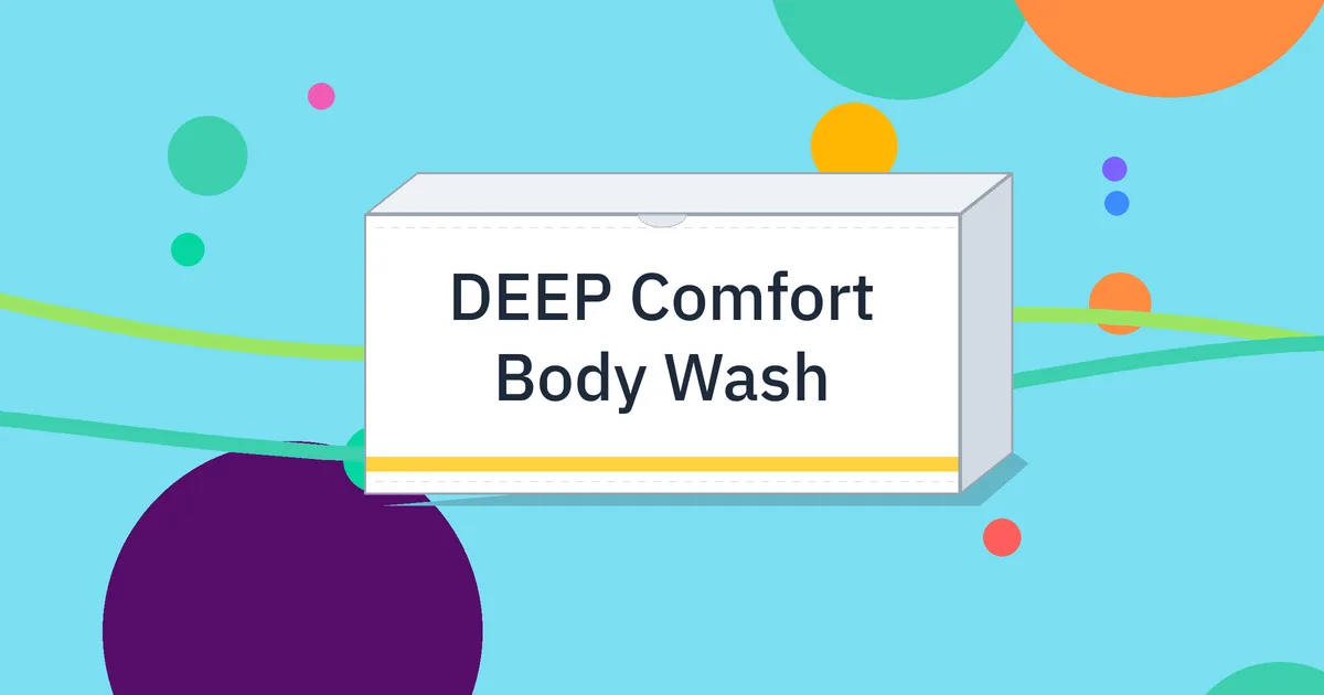 Symbolbild: Packung mit der Aufschrift DEEP Comfort Body Wash (PZN 18894647) – Verfügbarkeit und Bezug in Apotheken in Frankfurt am Main