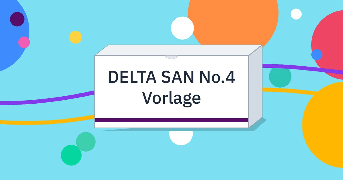 Symbolbild: Packung mit der Aufschrift DELTA SAN No.4 Vorlage (PZN 01255274) – Verfügbarkeit und Bezug in Apotheken in Frankfurt am Main