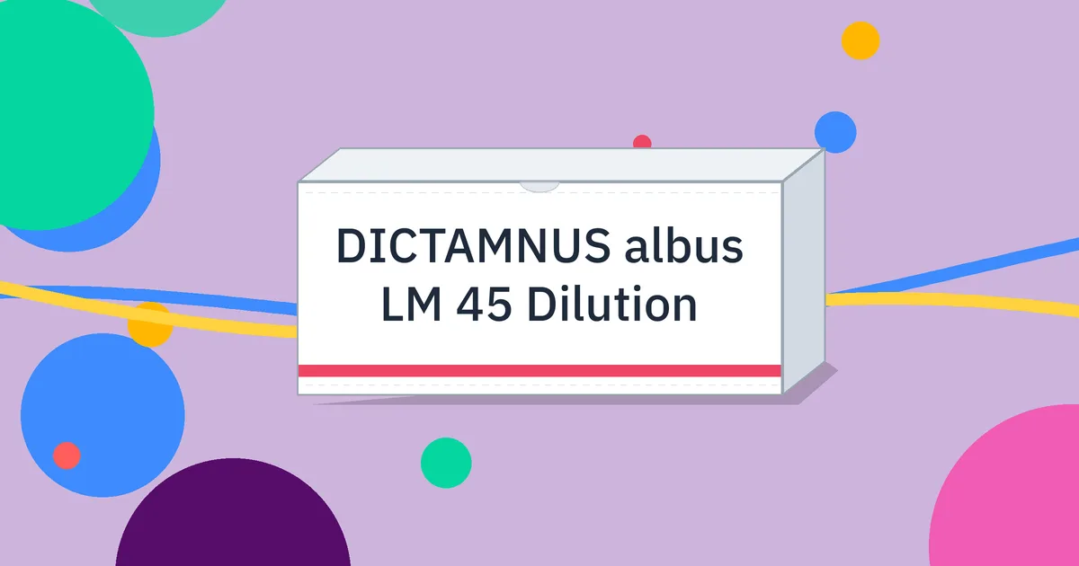 Symbolbild: Packung mit der Aufschrift DICTAMNUS albus LM 45 Dilution (PZN 13464942) – Verfügbarkeit und Bezug in Apotheken in Frankfurt am Main