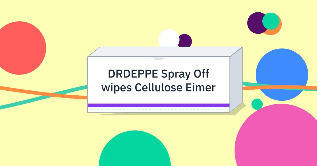 Symbolbild: Packung mit der Aufschrift DRDEPPE Spray Off wipes Cellulose Eimer (PZN 19691745) – Verfügbarkeit und Bezug in Apotheken in Frankfurt am Main