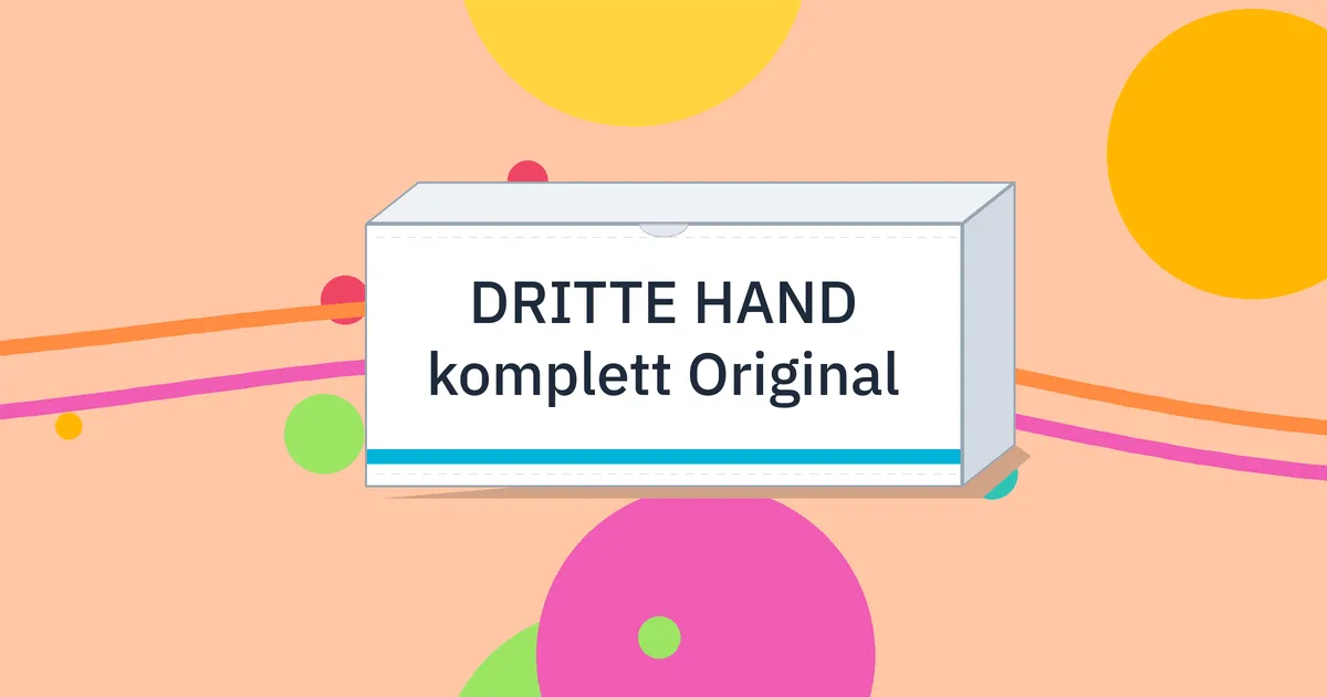 Symbolbild: Packung mit der Aufschrift DRITTE HAND komplett Original (PZN 03184561) – Verfügbarkeit und Bezug in Apotheken in Frankfurt am Main