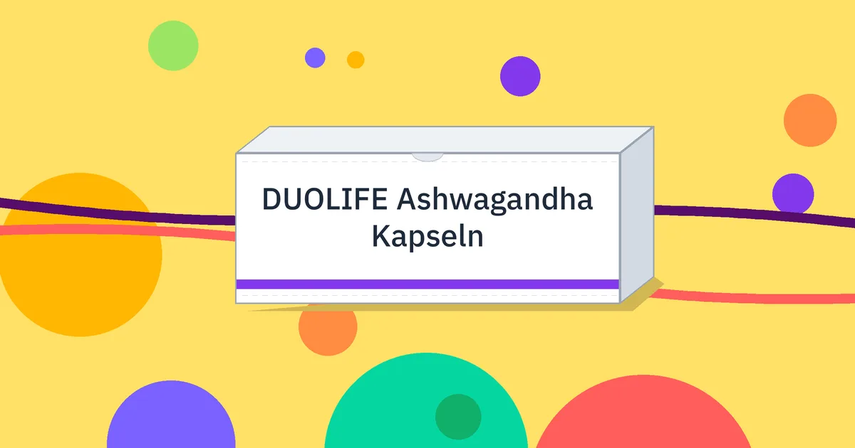 Symbolbild: Packung mit der Aufschrift DUOLIFE Ashwagandha Kapseln (PZN 19109113) – Verfügbarkeit und Bezug in Apotheken in Frankfurt am Main