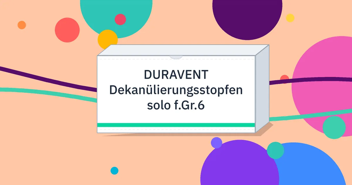 Symbolbild: Packung mit der Aufschrift DURAVENT Dekanülierungsstopfen solo f.Gr.6 (PZN 02066090) – Verfügbarkeit und Bezug in Apotheken in Frankfurt am Main