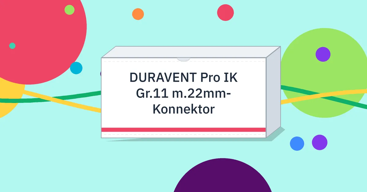 Symbolbild: Packung mit der Aufschrift DURAVENT Pro IK Gr.11 m.22mm-Konnektor (PZN 19243998) – Verfügbarkeit und Bezug in Apotheken in Frankfurt am Main