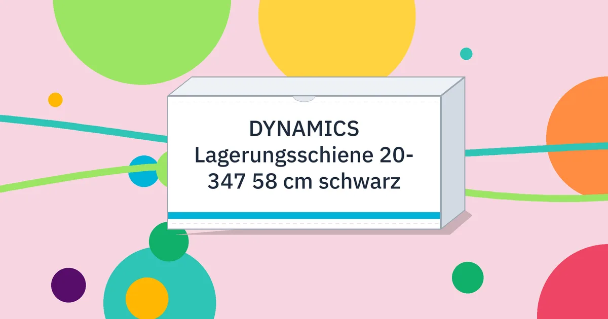 Symbolbild: Packung mit der Aufschrift DYNAMICS Lagerungsschiene 20-347 58 cm schwarz (PZN 10634094) – Verfügbarkeit und Bezug in Apotheken in Frankfurt am Main