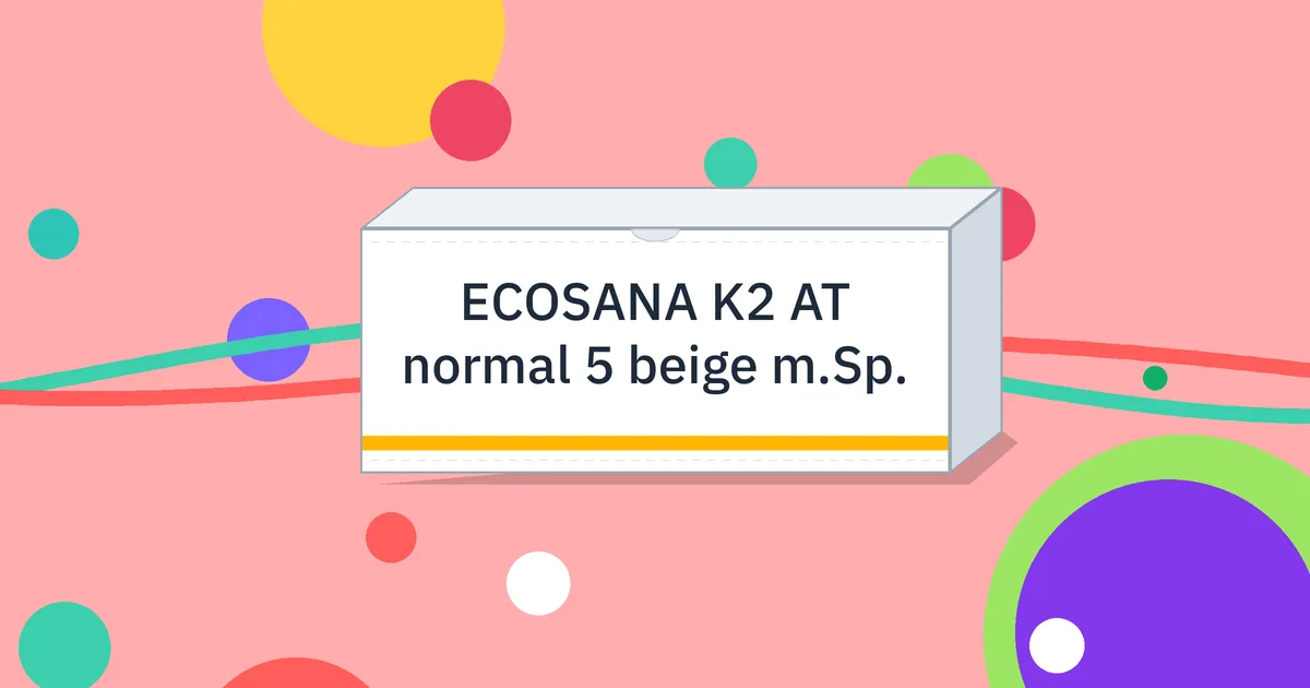 Symbolbild: Packung mit der Aufschrift ECOSANA K2 AT normal 5 beige m.Sp. (PZN 01562102) – Verfügbarkeit und Bezug in Apotheken in Frankfurt am Main