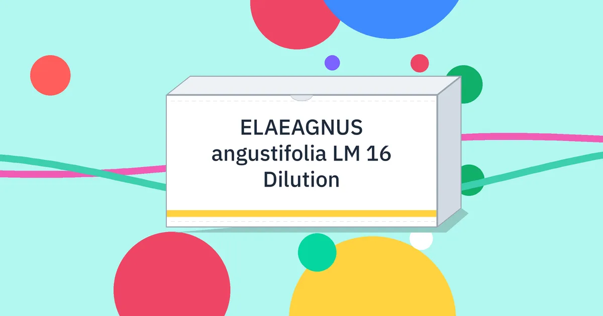 Symbolbild: Packung mit der Aufschrift ELAEAGNUS angustifolia LM 16 Dilution (PZN 13469388) – Verfügbarkeit und Bezug in Apotheken in Frankfurt am Main