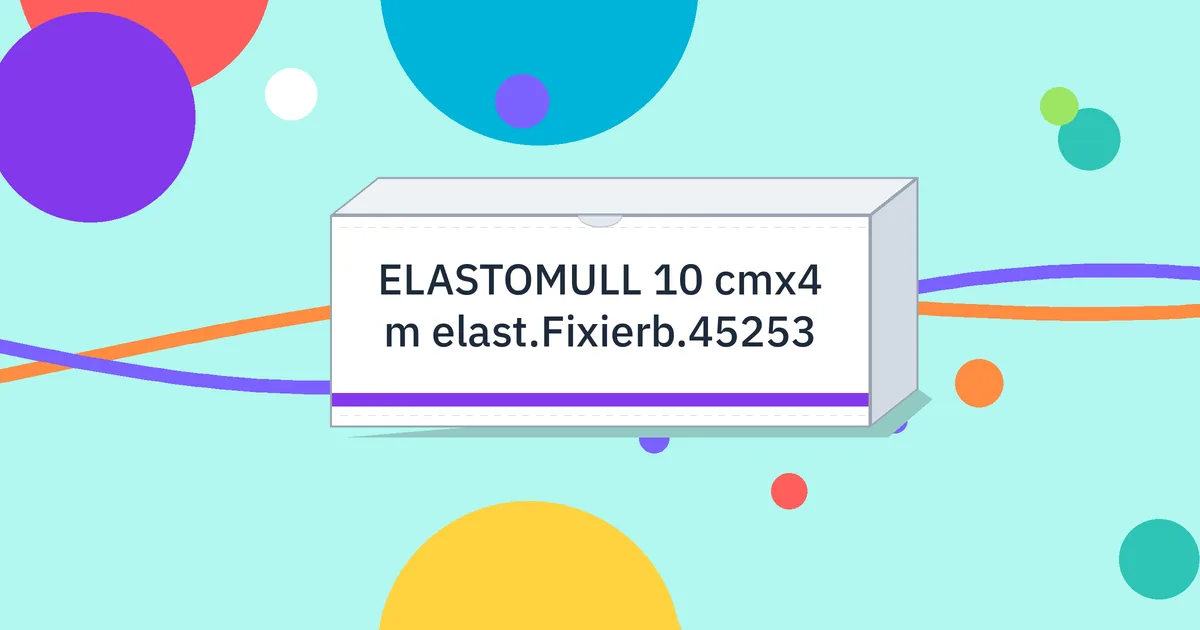 Symbolbild: Packung mit der Aufschrift ELASTOMULL 10 cmx4 m elast.Fixierb.45253 (PZN 11005880) – Verfügbarkeit und Bezug in Apotheken in Frankfurt am Main