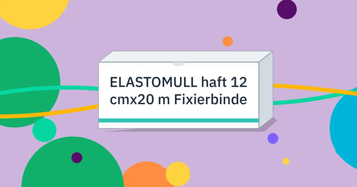 Symbolbild: Packung mit der Aufschrift ELASTOMULL haft 12 cmx20 m Fixierbinde (PZN 02035066) – Verfügbarkeit und Bezug in Apotheken in Frankfurt am Main