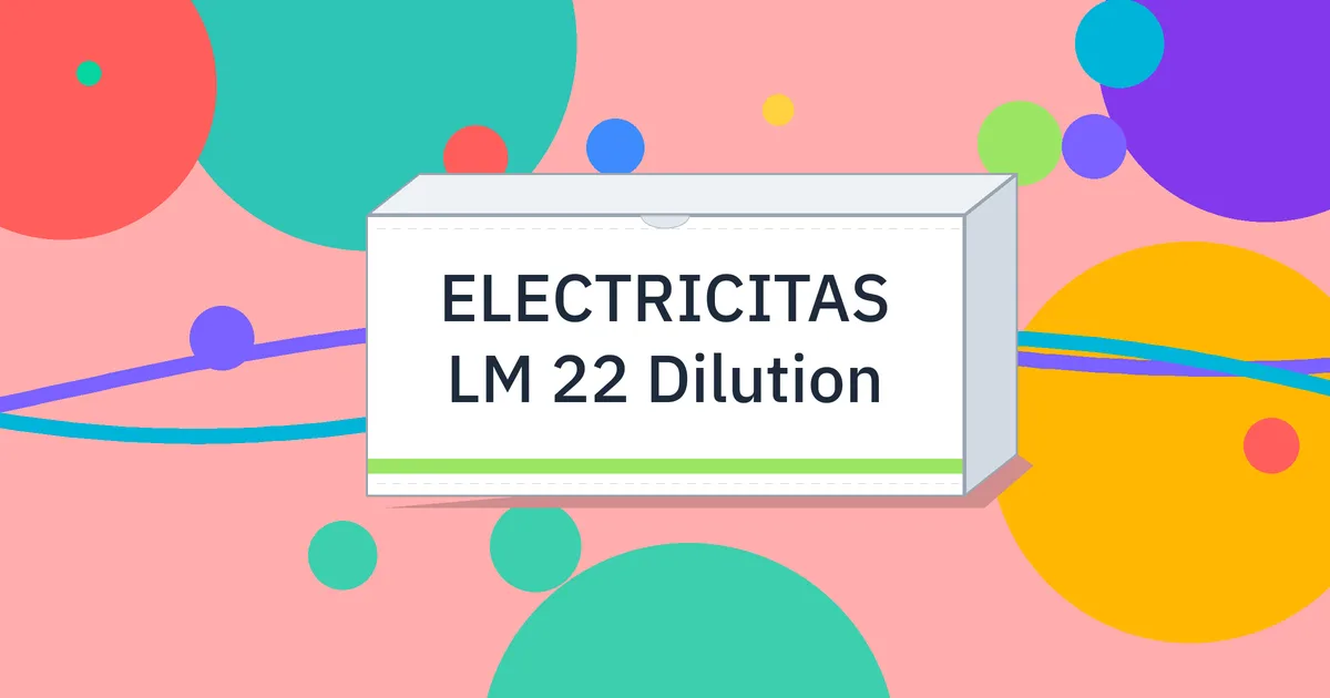 Symbolbild: Packung mit der Aufschrift ELECTRICITAS LM 22 Dilution (PZN 12844513) – Verfügbarkeit und Bezug in Apotheken in Frankfurt am Main