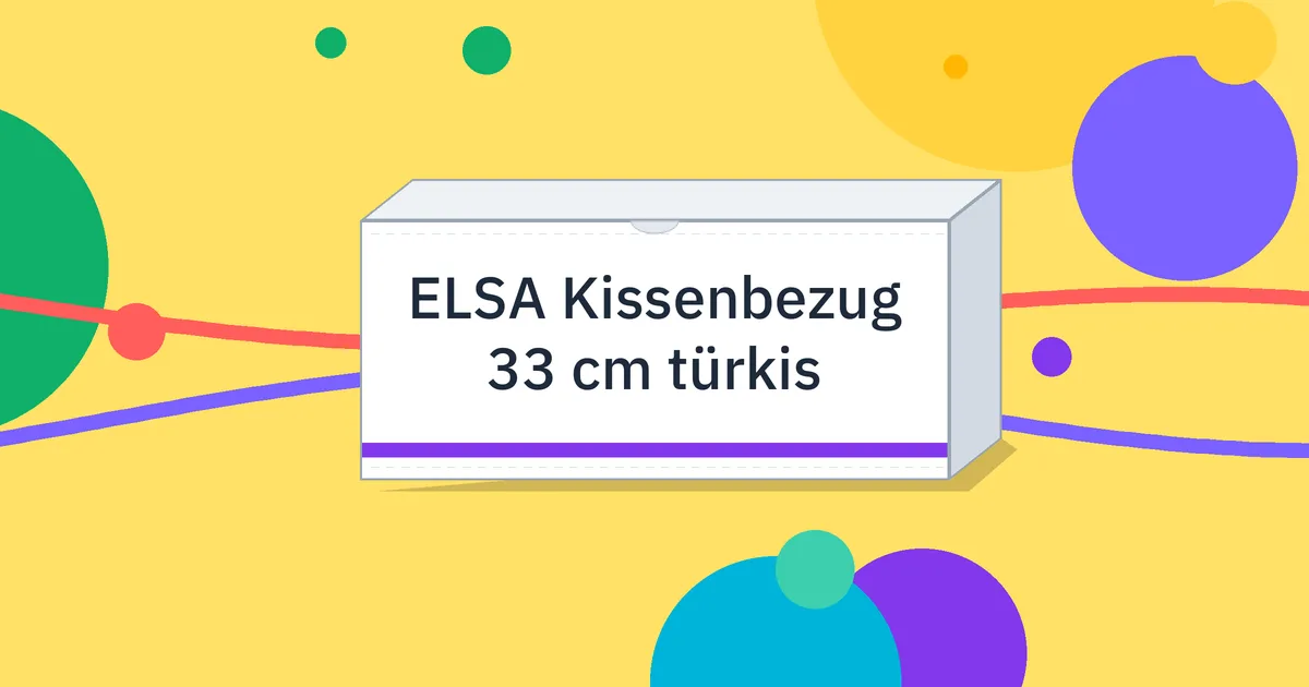 Symbolbild: Packung mit der Aufschrift ELSA Kissenbezug 33 cm türkis (PZN 02816898) – Verfügbarkeit und Bezug in Apotheken in Frankfurt am Main