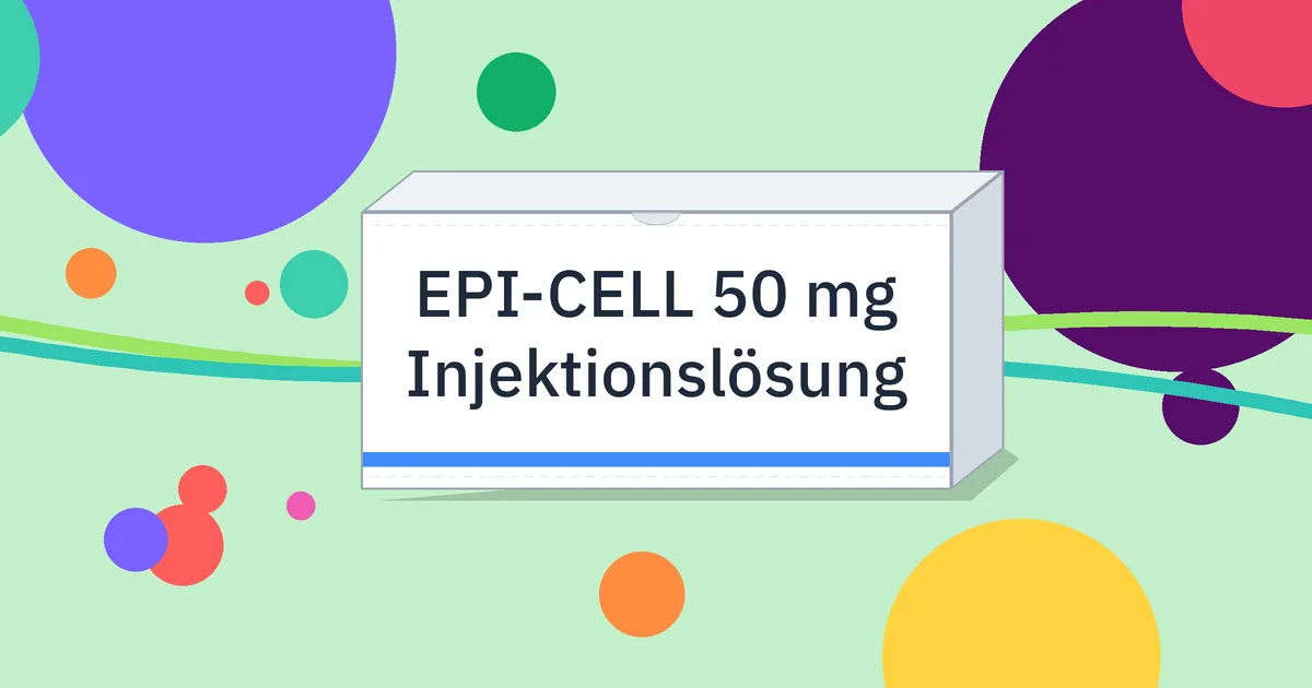 Symbolbild: Packung mit der Aufschrift EPI-CELL 50 mg Injektionslösung (PZN 01351210) – Verfügbarkeit und Bezug in Apotheken in Frankfurt am Main