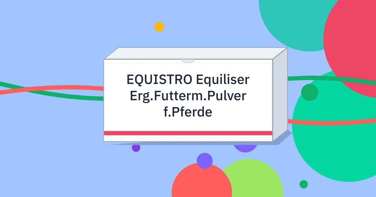 Symbolbild: Packung mit der Aufschrift EQUISTRO Equiliser Erg.Futterm.Pulver f.Pferde (PZN 19712625) – Verfügbarkeit und Bezug in Apotheken in Frankfurt am Main