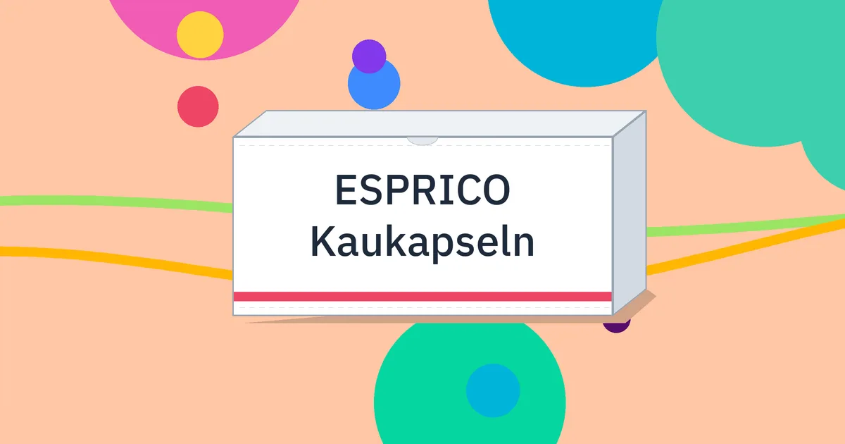 Symbolbild: Packung mit der Aufschrift ESPRICO Kaukapseln (PZN 01464405) – Verfügbarkeit und Bezug in Apotheken in Frankfurt am Main