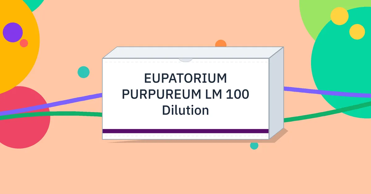 Symbolbild: Packung mit der Aufschrift EUPATORIUM PURPUREUM LM 100 Dilution (PZN 13481679) – Verfügbarkeit und Bezug in Apotheken in Frankfurt am Main