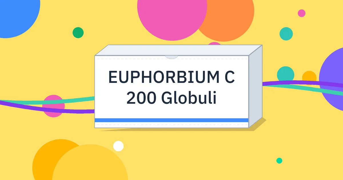 Symbolbild: Packung mit der Aufschrift EUPHORBIUM C 200 Globuli (PZN 16695866) – Verfügbarkeit und Bezug in Apotheken in Frankfurt am Main