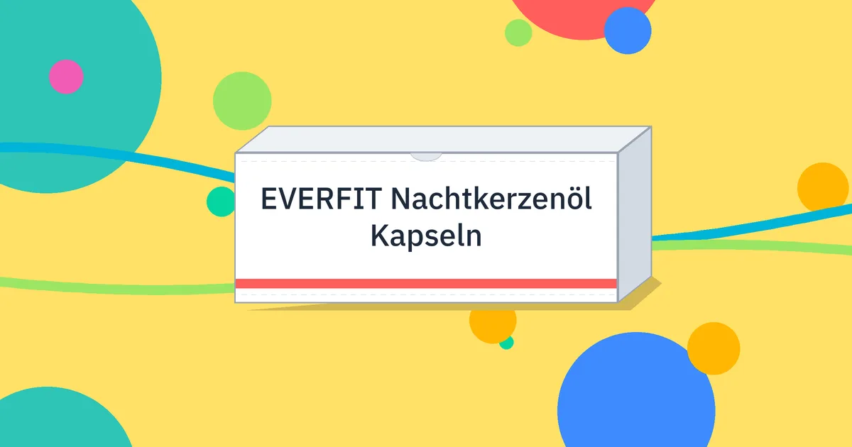 Symbolbild: Packung mit der Aufschrift EVERFIT Nachtkerzenöl Kapseln (PZN 16657245) – Verfügbarkeit und Bezug in Apotheken in Frankfurt am Main