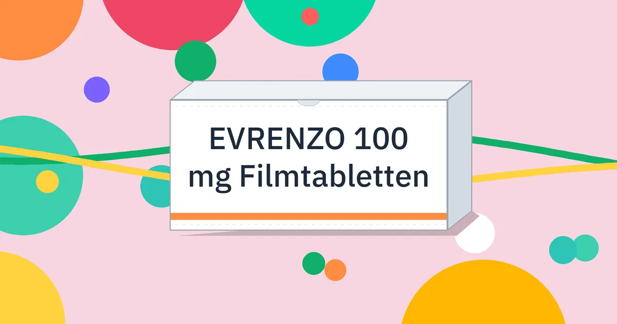 Symbolbild: Packung mit der Aufschrift EVRENZO 100 mg Filmtabletten (PZN 16787456) – Verfügbarkeit und Bezug in Apotheken in Frankfurt am Main