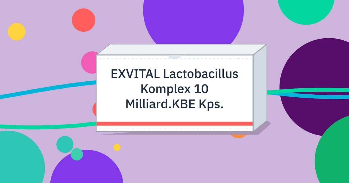 Symbolbild: Packung mit der Aufschrift EXVITAL Lactobacillus Komplex 10 Milliard.KBE Kps. (PZN 18017840) – Verfügbarkeit und Bezug in Apotheken in Frankfurt am Main