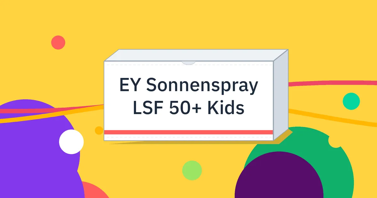 Symbolbild: Packung mit der Aufschrift EY Sonnenspray LSF 50+ Kids (PZN 14042396) – Verfügbarkeit und Bezug in Apotheken in Frankfurt am Main