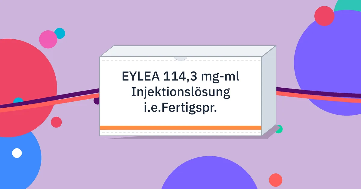 Symbolbild: Packung mit der Aufschrift EYLEA 114,3 mg-ml Injektionslösung i.e.Fertigspr. (PZN 19776588) – Verfügbarkeit und Bezug in Apotheken in Frankfurt am Main