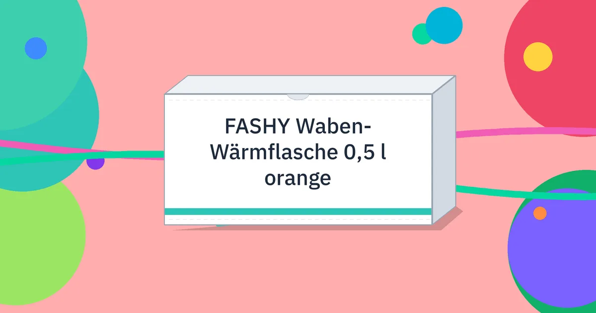 Symbolbild: Packung mit der Aufschrift FASHY Waben-Wärmflasche 0,5 l orange (PZN 18025779) – Verfügbarkeit und Bezug in Apotheken in Frankfurt am Main