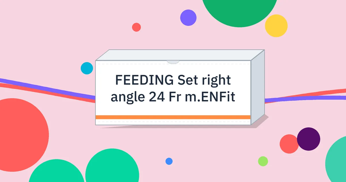 Symbolbild: Packung mit der Aufschrift FEEDING Set right angle 24 Fr m.ENFit (PZN 20305121) – Verfügbarkeit und Bezug in Apotheken in Frankfurt am Main