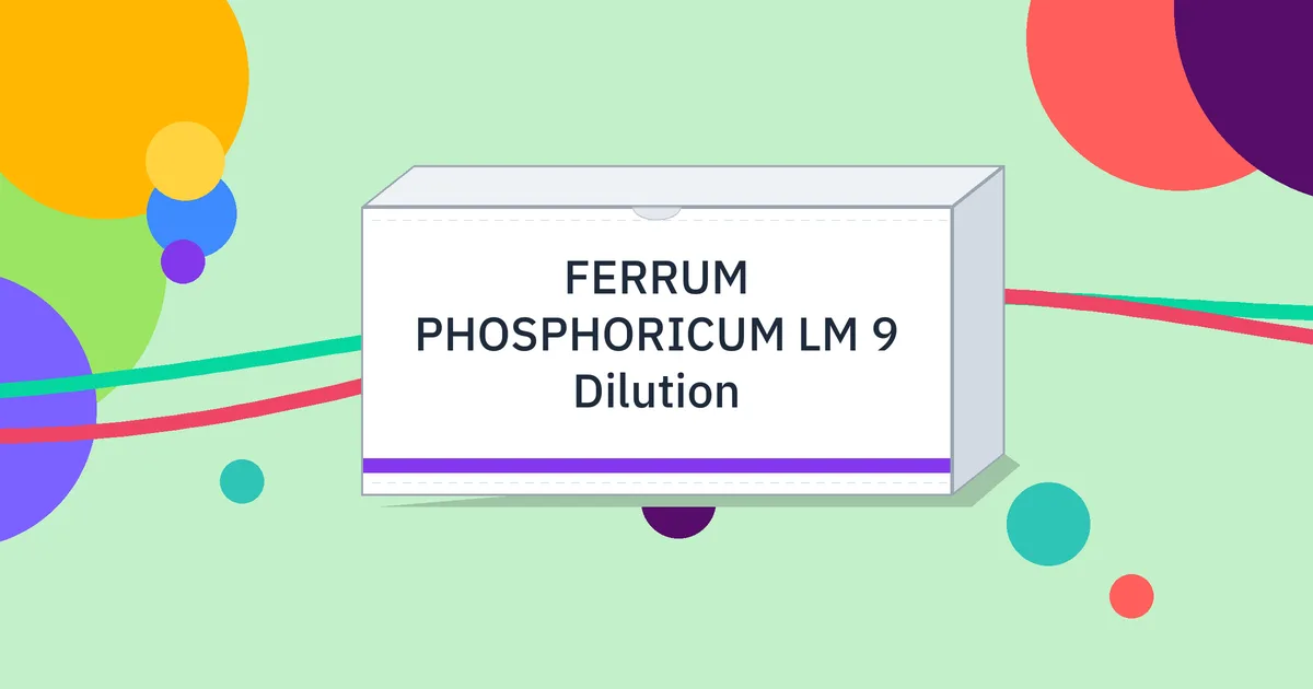 Symbolbild: Packung mit der Aufschrift FERRUM PHOSPHORICUM LM 9 Dilution (PZN 12852091) – Verfügbarkeit und Bezug in Apotheken in Frankfurt am Main
