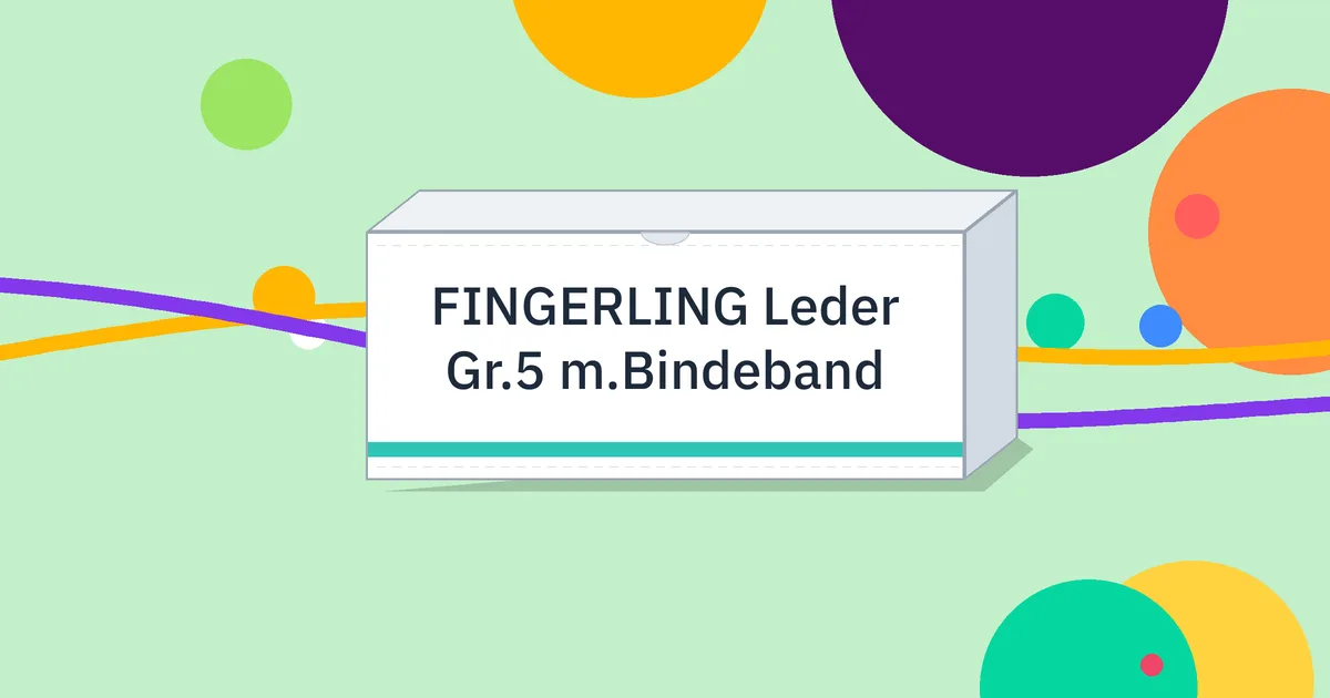 Symbolbild: Packung mit der Aufschrift FINGERLING Leder Gr.5 m.Bindeband (PZN 02689810) – Verfügbarkeit und Bezug in Apotheken in Frankfurt am Main