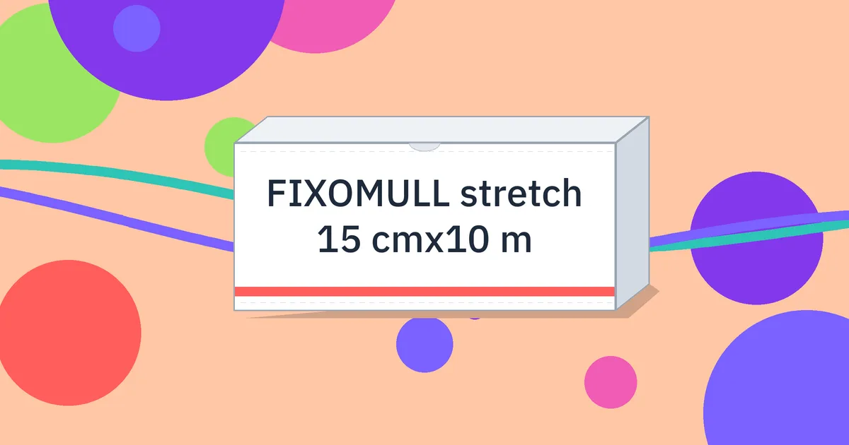 Symbolbild: Packung mit der Aufschrift FIXOMULL stretch 15 cmx10 m (PZN 19347605) – Verfügbarkeit und Bezug in Apotheken in Frankfurt am Main