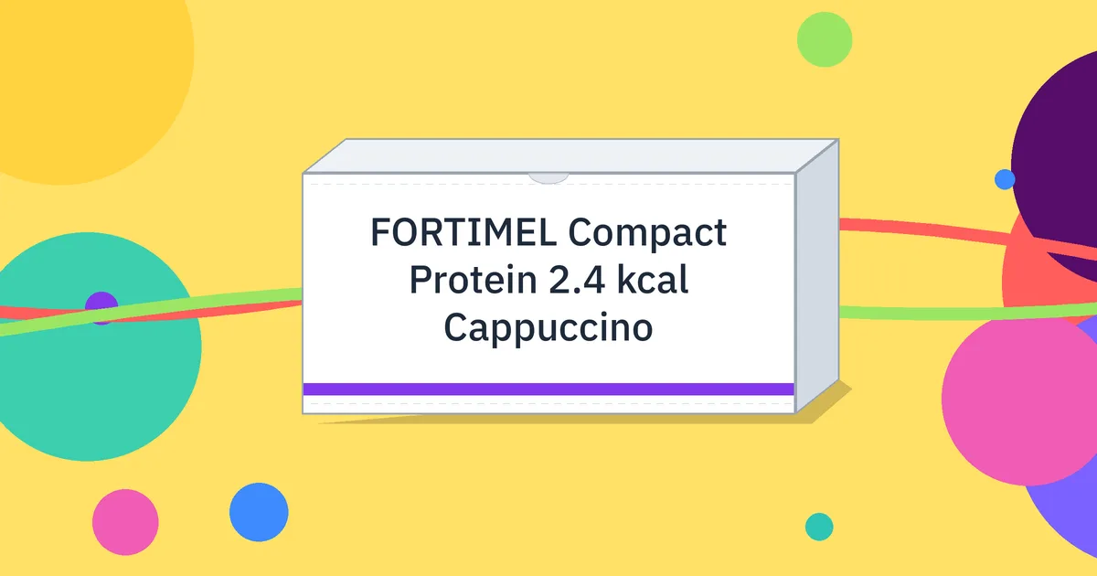 Symbolbild: Packung mit der Aufschrift FORTIMEL Compact Protein 2.4 kcal Cappuccino (PZN 19881517) – Verfügbarkeit und Bezug in Apotheken in Frankfurt am Main