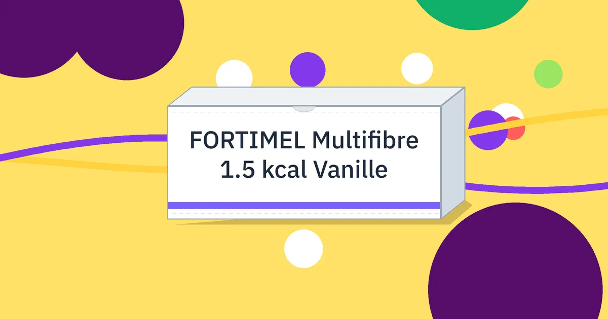 Symbolbild: Packung mit der Aufschrift FORTIMEL Multifibre 1.5 kcal Vanille (PZN 19531131) – Verfügbarkeit und Bezug in Apotheken in Frankfurt am Main