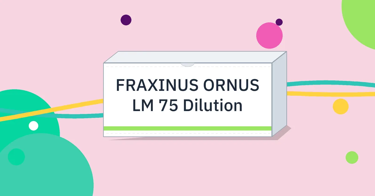 Symbolbild: Packung mit der Aufschrift FRAXINUS ORNUS LM 75 Dilution (PZN 13492743) – Verfügbarkeit und Bezug in Apotheken in Frankfurt am Main