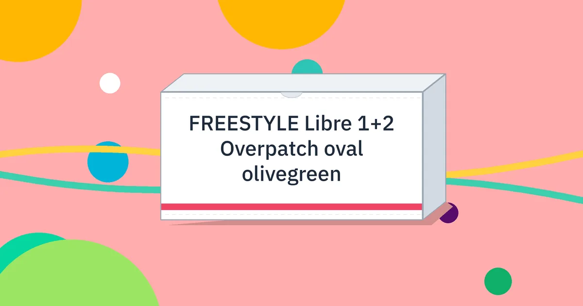 Symbolbild: Packung mit der Aufschrift FREESTYLE Libre 1+2 Overpatch oval olivegreen (PZN 19868505) – Verfügbarkeit und Bezug in Apotheken in Frankfurt am Main