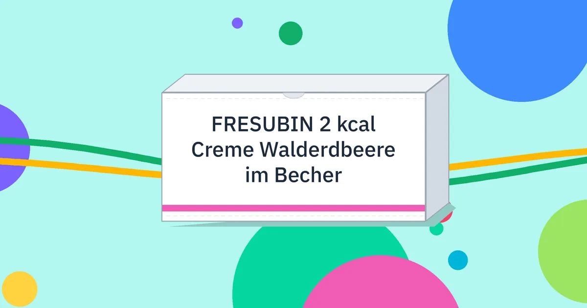 Symbolbild: Packung mit der Aufschrift FRESUBIN 2 kcal Creme Walderdbeere im Becher (PZN 11590803) – Verfügbarkeit und Bezug in Apotheken in Frankfurt am Main