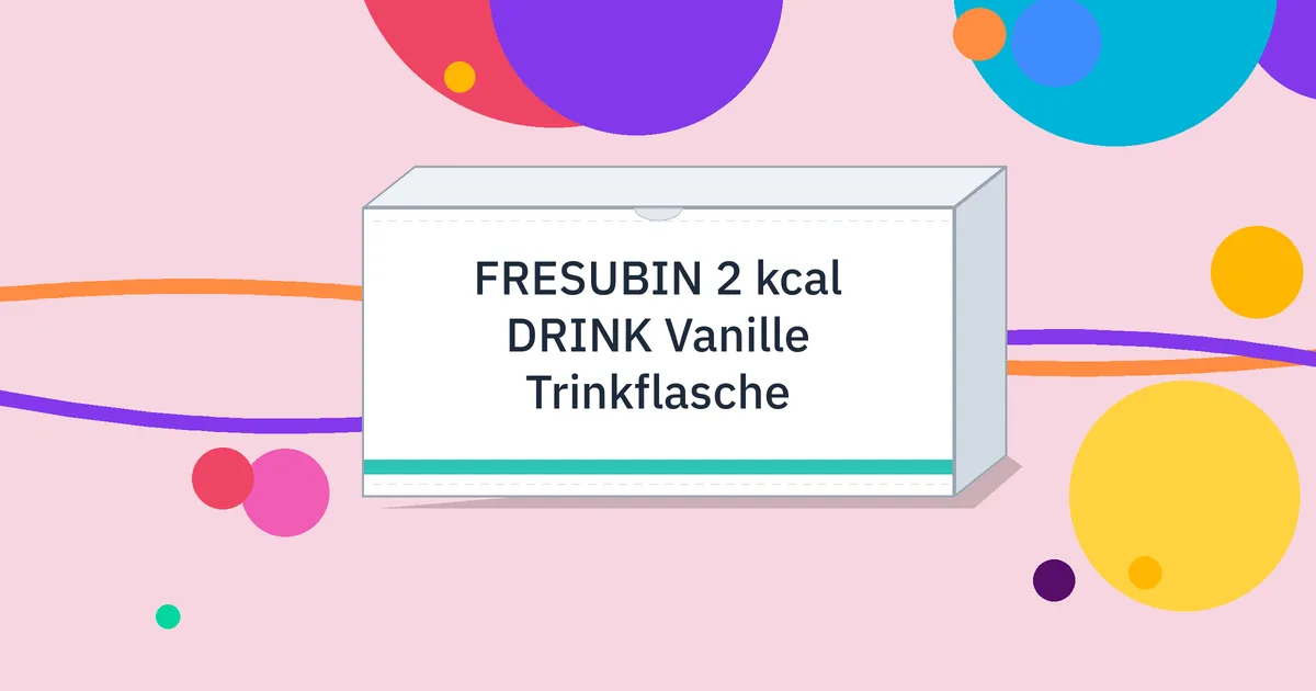 Symbolbild: Packung mit der Aufschrift FRESUBIN 2 kcal DRINK Vanille Trinkflasche (PZN 18789784) – Verfügbarkeit und Bezug in Apotheken in Frankfurt am Main