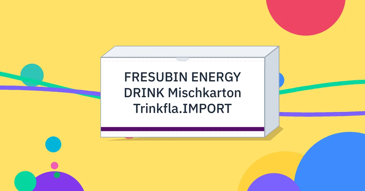 Symbolbild: Packung mit der Aufschrift FRESUBIN ENERGY DRINK Mischkarton Trinkfla.IMPORT (PZN 19492402) – Verfügbarkeit und Bezug in Apotheken in Frankfurt am Main