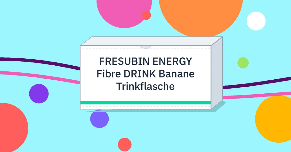 Symbolbild: Packung mit der Aufschrift FRESUBIN ENERGY Fibre DRINK Banane Trinkflasche (PZN 06698579) – Verfügbarkeit und Bezug in Apotheken in Frankfurt am Main