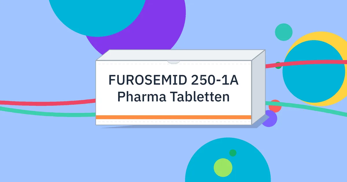 Symbolbild: Packung mit der Aufschrift FUROSEMID 250-1A Pharma Tabletten (PZN 02950898) – Verfügbarkeit und Bezug in Apotheken in Frankfurt am Main